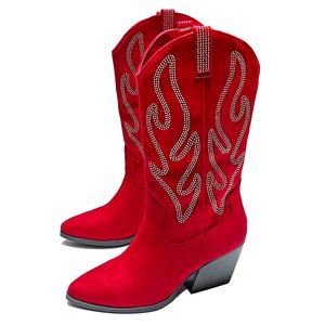 Shoes | New Red Rhinestone Western Sparkly Cowboy Boots | Poshmark